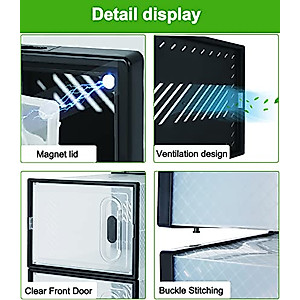 18 Pack Shoe Storage Boxes, Clear Plastic Stackable Shoe Boxes with Lids, Shoe Organizer Boxes for Closet,Space Saving Shoe Holder Sneaker Display Case, Shoe Containers Bins Boot Sneaker Storage Box