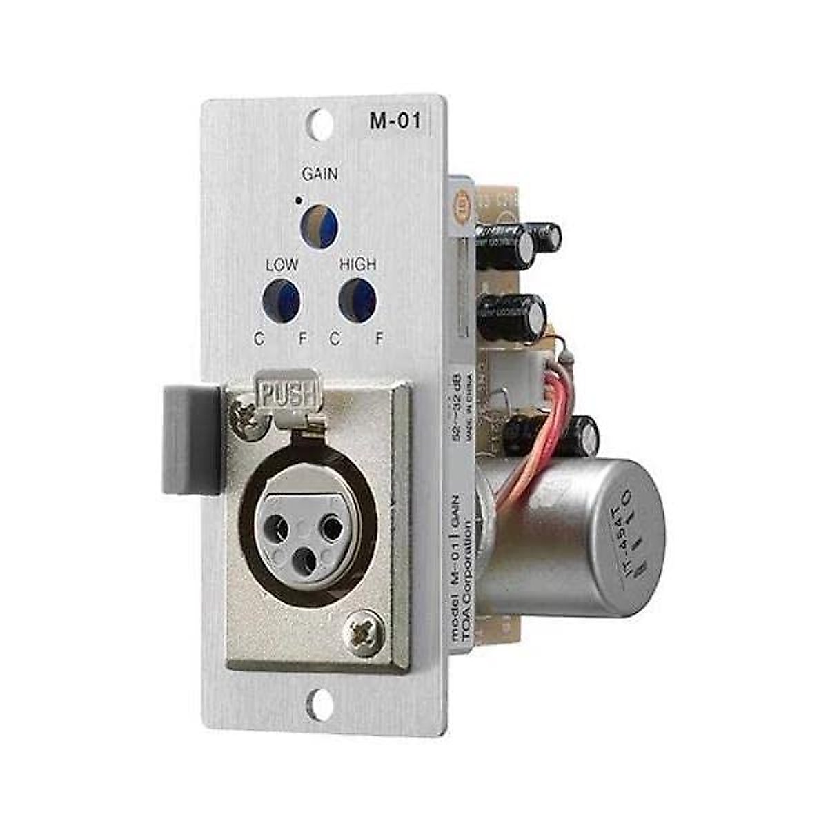 TOA Electronics Microphone Input Module with 3-Pin XLR Female Connector for 900 Series Amplifiers, 600 Ohms Impedance, 25Hz - 20kHz Frequency Response