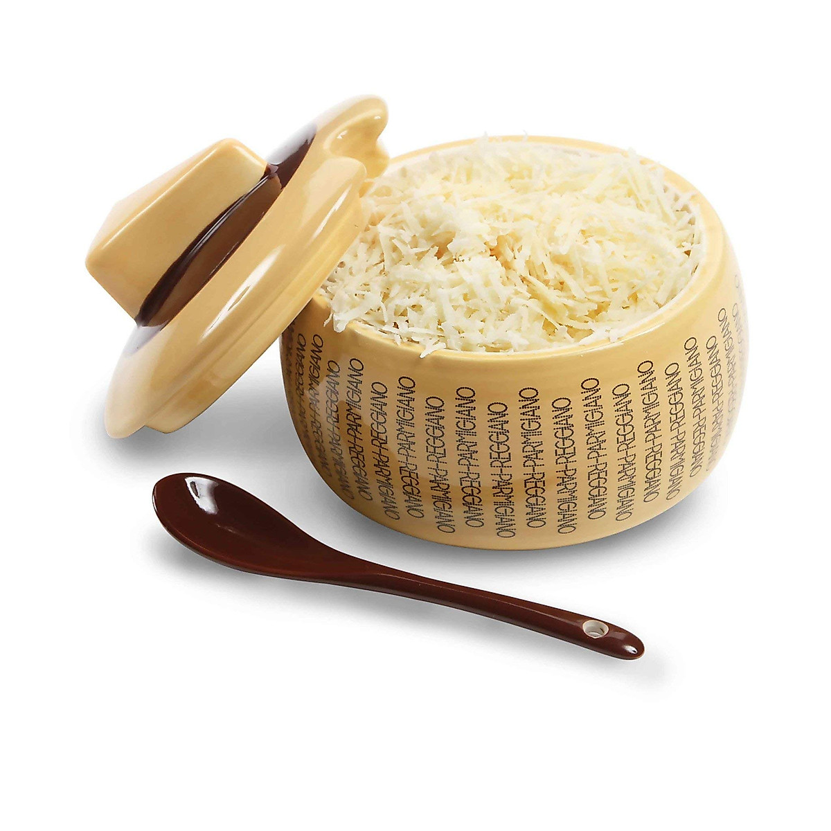 BOSKA, Large Cheese Bowl w/Spoon, Beige/Brown, 2 Piece