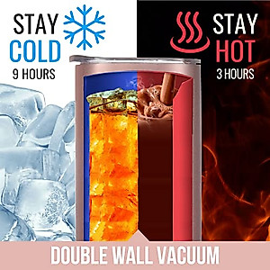 Onebttl Retirement Gifts for Women, Funny Retirement Tumbler 20oz Stainless Steel, Retirement Gifts for Coworkers, Grandma, Friends, Nurse, Retired Gifts - Rose Gold (I Don't Give a Sip I'm Retired)