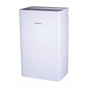 Hisense 50 Pint 3-Speeds Dehumidifier, 3 Modes – Auto, Continuous, Manual, 115v, LED Display, Noise Level 46 dB, 24-hour on/off timer, Up to 4500 sq. ft. - DH7021K1W (Renewed)