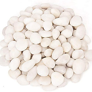 18 Pounds Decorative Pebbles White Stones River Rock Aquarium Gravel,White Natural Polished Decorative Gravel,White Pebbles,Garden Ornamental Pebbles,Decorative Stones,Polished Decor Rocks (18.6)