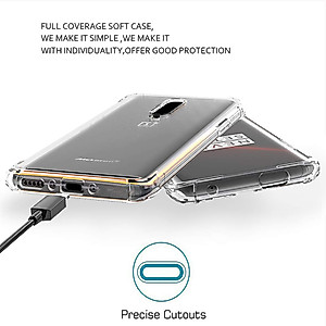 Osophter for Oneplus 7T Pro Case Clear Transparent Reinforced Corners TPU Shock-Absorption Flexible Cell Phone Cover for One Plus 7T Pro 5G McLaren (Clear)