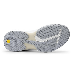 FitVille Wide Pickleball Shoes for Women Tennis Court Shoes Sneakers for Court Racquetball Athletic Shoes | Racquet Sport | Arch Support & Wide Toe Box White Grey