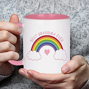 WENSSY Gifts for Grandma, Best Grandma Ever Mug, Best Grandma Ever Rainbow Mug, Best Grandma Ever Gifts, Birthday Mothers Day Gifts for Grandma from Grandchild Granddaughter Grandson 11 Ounce