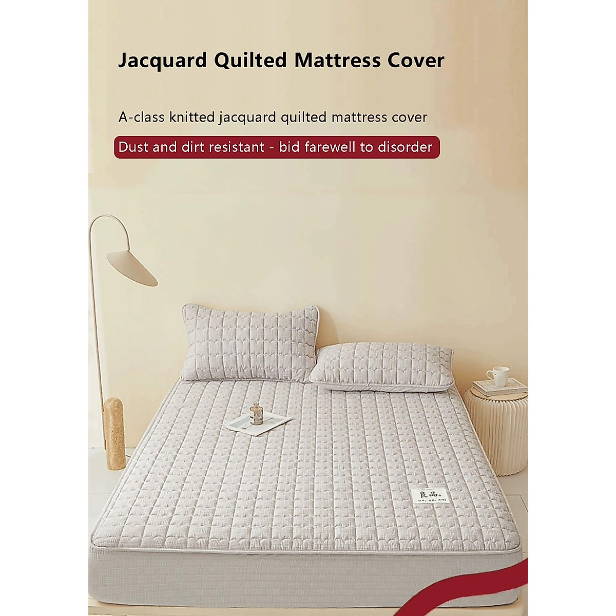 LFSPHQEC Quilted Fitted Mattress Protector 11"" Deep Mattress Pad Elastic Fitted Mattress Cover Mattress Topper for Twin Small Double Full Queen Super King Bed(Green,90x200+28cm)