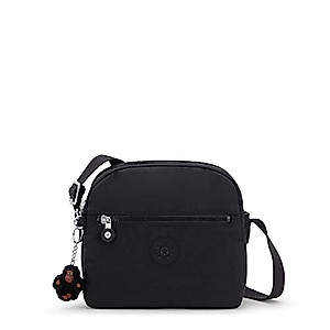 Kipling Women’s Keefe Crossbody, Lightweight Everyday Purse, Nylon Shoulder Bag, Black Tonal