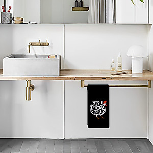 OHSUL Yep I Talk to Chickens Highly Absorbent Kitchen Towels Dish Towels Dish Cloth,Funny Chicken Hand Towels Tea Towel for Bathroom Kitchen Decor,Chicken Lovers Farm Women Girls Gifts