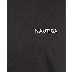 Nautica Men's Short Sleeve Crew Neck T-Shirt, True Black Solid, X-Large