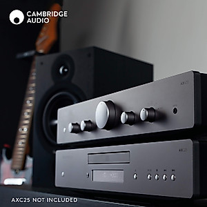 Cambridge Audio AXA25-25 Watt Separate Integrated Stereo Amplifier HiFi System Featuring Tone and Balance Control with Front Aux Input - Lunar Grey