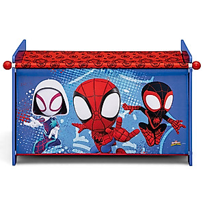 Delta Children Marvel Spidey and His Amazing Friends Toy Box with Retractable Fabric Top, Blue
