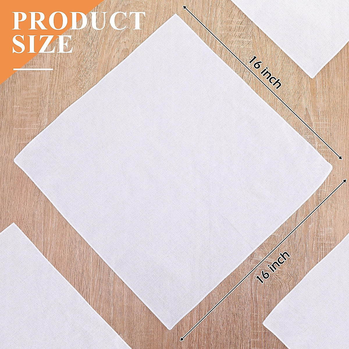 Leinuosen 100 Pack Men's Handkerchiefs Handkerchiefs Cotton Classic Hankies Pocket Square Towel for Tea Parties(11 x 11 Inches,White)