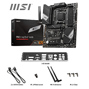 MSI PRO X670-P WiFi ProSeries Motherboard (AMD AM5, DDR5, PCIe 4.0, SATA 6Gb/s, M.2, USB 3.2 Gen 2, Wi-Fi 6E, HDMI/DP, ATX)