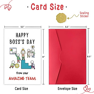 Unique Boss's Day Card from Team Group, Funny Bosses Day Card Gift for Women Men, Boss Appreciation Card, Happy Boss Day from Your Amazing Team