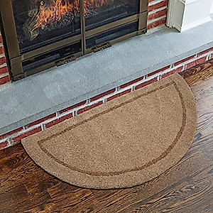Uniflame Beige Hand Tufted 100% Wool Rug - Protects Floor from Heat, Embers, and Sparks