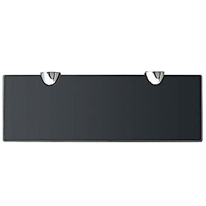 GOLINPEILO Floating Shelf Tempered Black Glass for Living Room, Bedroom, Bathroom 11.8"x3.9", Glass Thickness: 0.3"