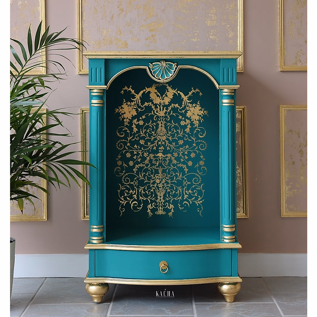 Prima Marketing Re-Design Gold Foil Kacha Decor Transfers-Manor Swirls RE665616