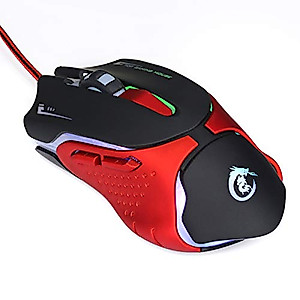 Gojiny Colorful Gaming Mouse, USB Wired Gaming Mouse 3200DPI 6 Buttons Optical Computer Mouse