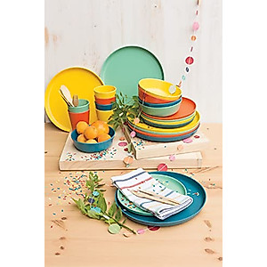 Now Designs Ecologie Dinner Plates, Set of Four, Fiesta Colors, DIA 10 x H 1 inches