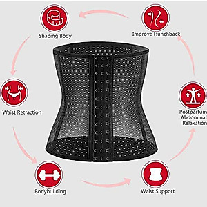 vipolish Black Waist Trainer Women Waist Cincher Corset Body Shaper for Lossing Weight Shaping Workout Sports