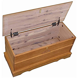 Bowery Hill Cedar Wood Storage Blanket Chest Bench in Honey Brown
