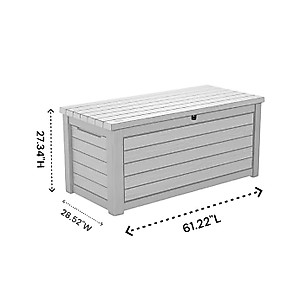 Generic 165-Gallon Resin Outdoor Storage Deck Box, (White), 246838