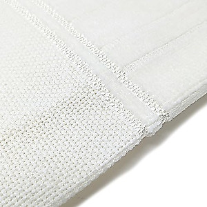 ThingamaJungle Cross Stitch Towels, Set of 2 - Ecru Aberdeen Velour Hand Towels with Ready to Stitch 14ct Aida Band Plus Needleworker Sticker