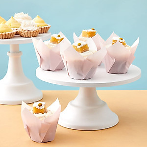 100 Pack Tulip Pink Cupcake Liners, Medium Baking Cups, and Muffin Wrappers, Perfect for Birthday Parties, Weddings, Baby Showers, Bakeries, Catering, Restaurants