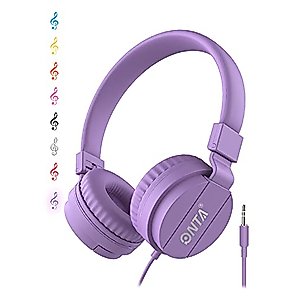 ONTA Kids Headphones for Boys Girls - Child Student Headset Wired plug Toddler Earphones School Teen on Ear for Ipad | Computer | Smart phone | Amazon Fire Tablet | Laptop | Plane Travel | Game purple