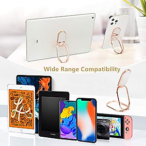 MINDSKY Phone Ring Holder Finger Kickstand Retractable 360°Rotation Ultra-Thin Cell Phone Back Grip Foldable Cellphone Stand for iPhone iPad Smartphones Tablets (with Universal Magnetic Car Mount)