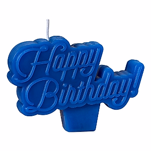Papyrus Happy Birthday Candle, Blue (1-Count)