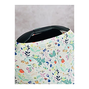 Car Seat Canopy Infant Carseat Canopy, Nursing Breastfeeding Cover, Stretchy Carrier Covers for Stroller/High ChairMulti Use Baby Breastfeeding Covers, Boys and Girls Shower Gifts (Flower)