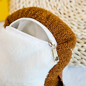 V&E Sliced Bread Plush Purse Messenger Bag Crossbody Shoulder Bags Toast The Best Thing Since Sliced Bread White and Brown