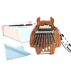 RIMLUFE cute mini kalimba calimba mbira hand harp musical instruments marimba small portable finger thumb piano accessories beginners piano instruments adults 8 key calming gifts