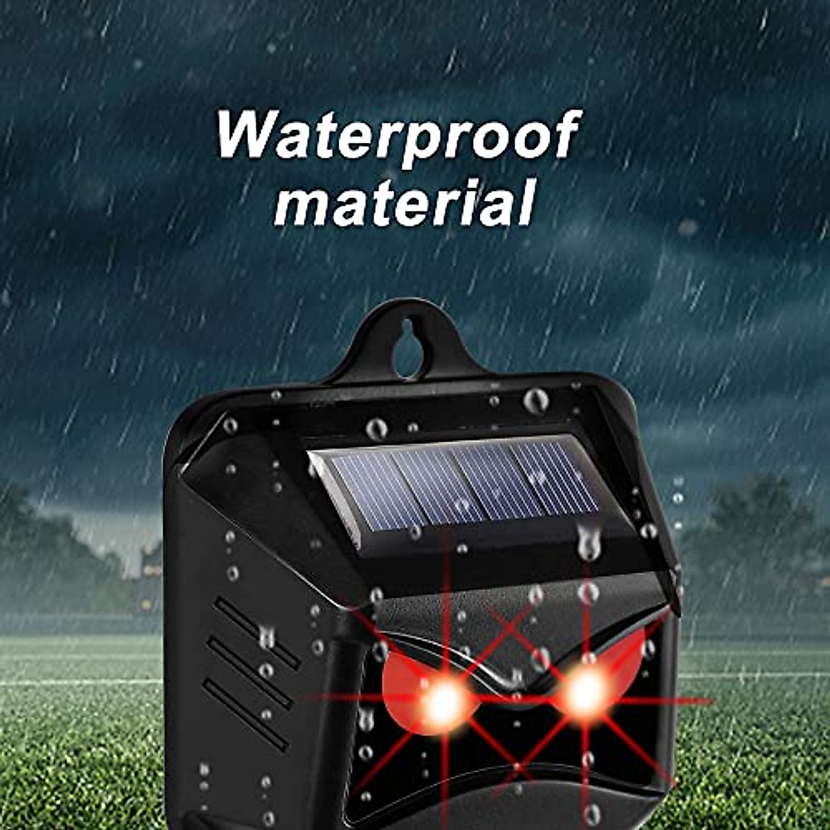 Phosooy Solar Powered Animal Repeller, Predator Eye Animal Deterrent Devices, Coyote Skunk Raccoon Deer Repellent for Chicken Garbage Can Farm Yard Protection (4)