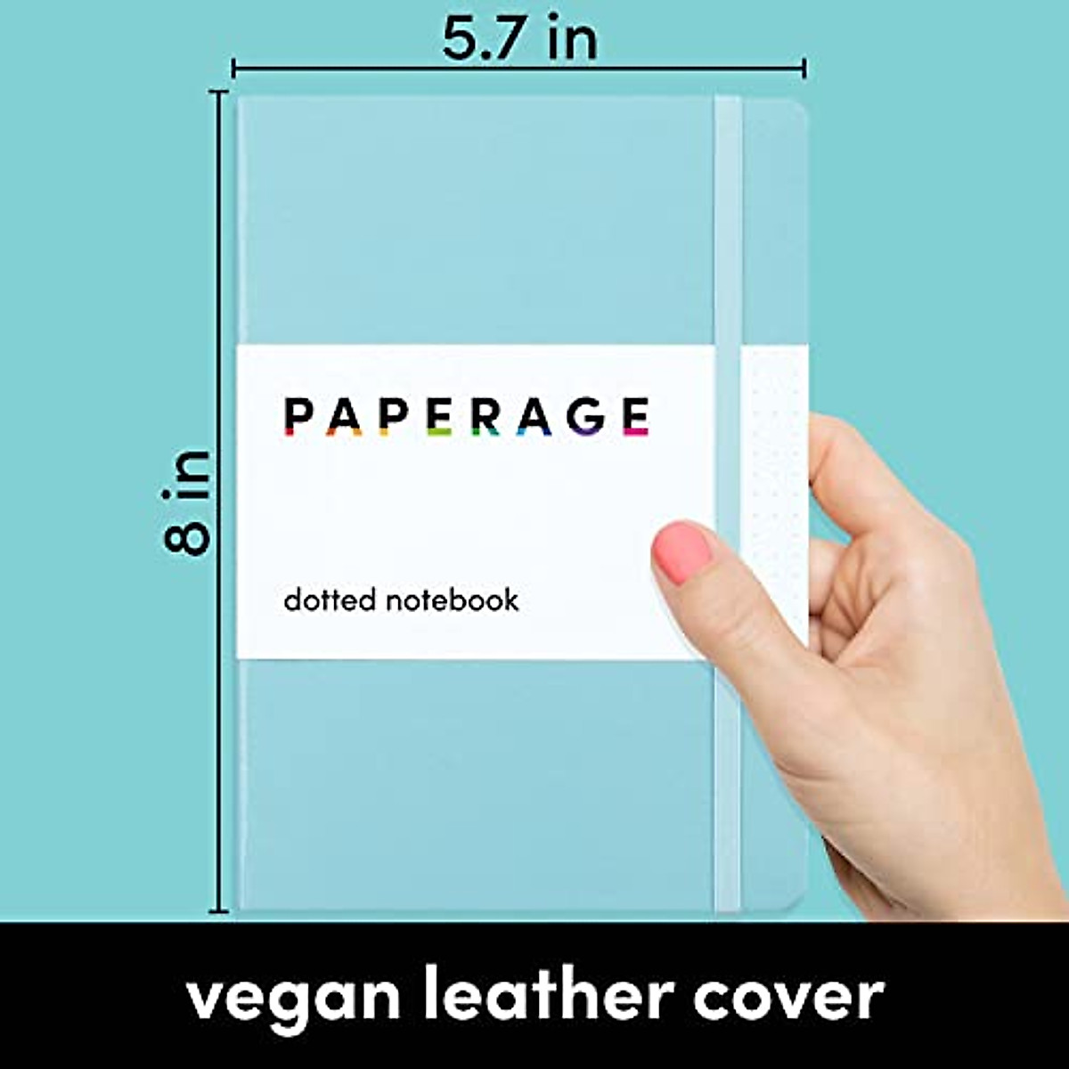 PAPERAGE Dotted Journal Notebook, (Blue), 160 Pages, Medium 5.7 inches x 8 inches - 100 GSM Thick Paper, Hardcover