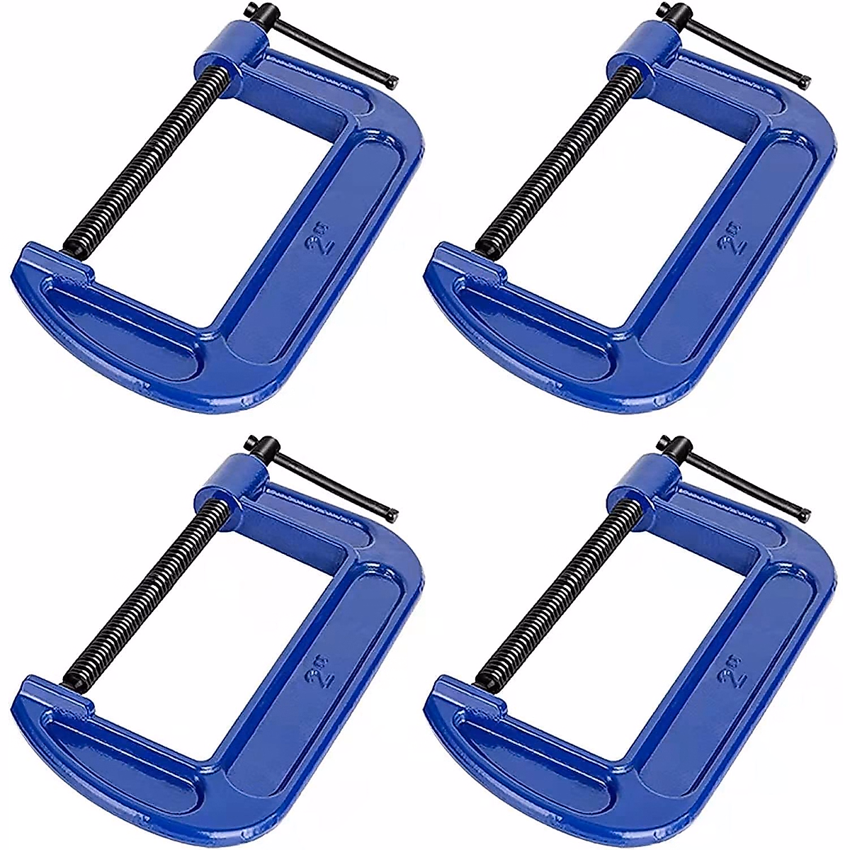 ZGRM C Clamps Set, 2-Inch C Clamp Heavy Duty C Clamps for DIY Carpentry Woodwork Building ( 4pcs)