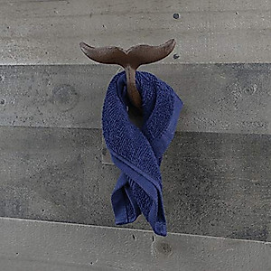 TG,LLC Treasure Gurus Metal 3D Whale Tail Beach Bag Holder Towel Hook Wall Mount Rack Nautical Home Decor