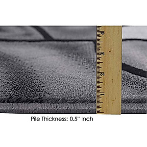 HR-Chocolate Brown/Beige/Mocha/Black/Abstract Area Rug Modern Contemporary Circles | Living Room Rug with Wavey Swirlls Design Pattern (2' x 7' Runner)