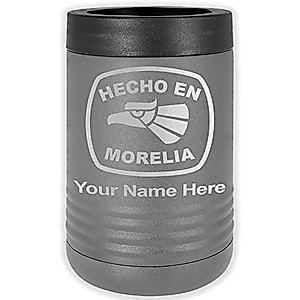 LaserGram Double Wall Insulated Beverage Can Holder, Hecho en Morelia, Personalized Engraving Included (Standard Can, Gray)