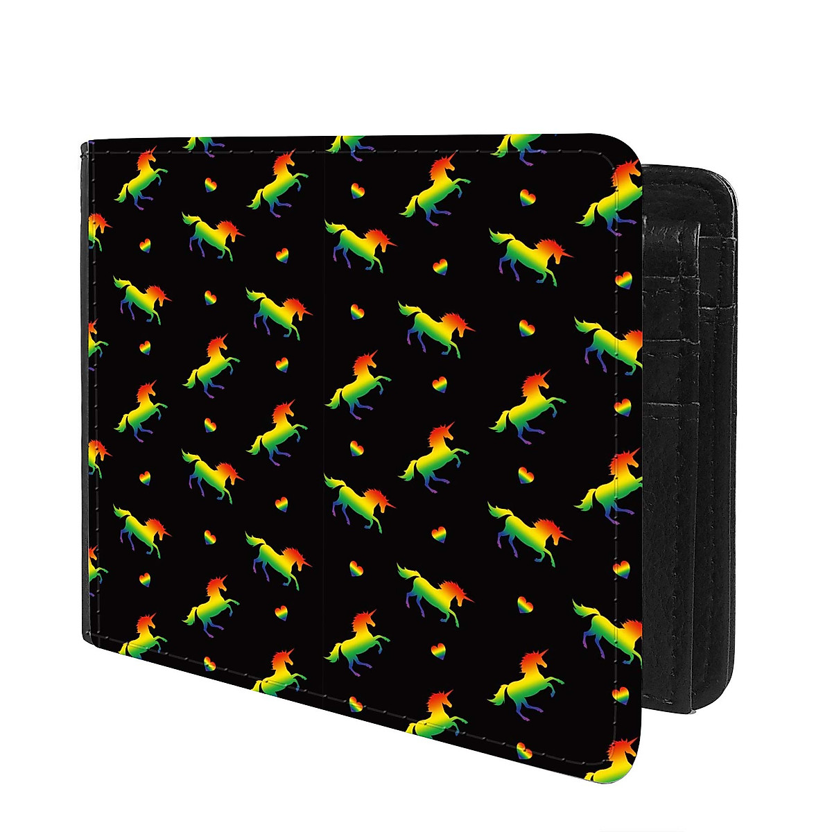 Ztion Unique Desige Pattern - LGBT unicorn lesbian gay pride rainbow pattern, Slim Front Pocket Wallet Billfold RFID Blocking