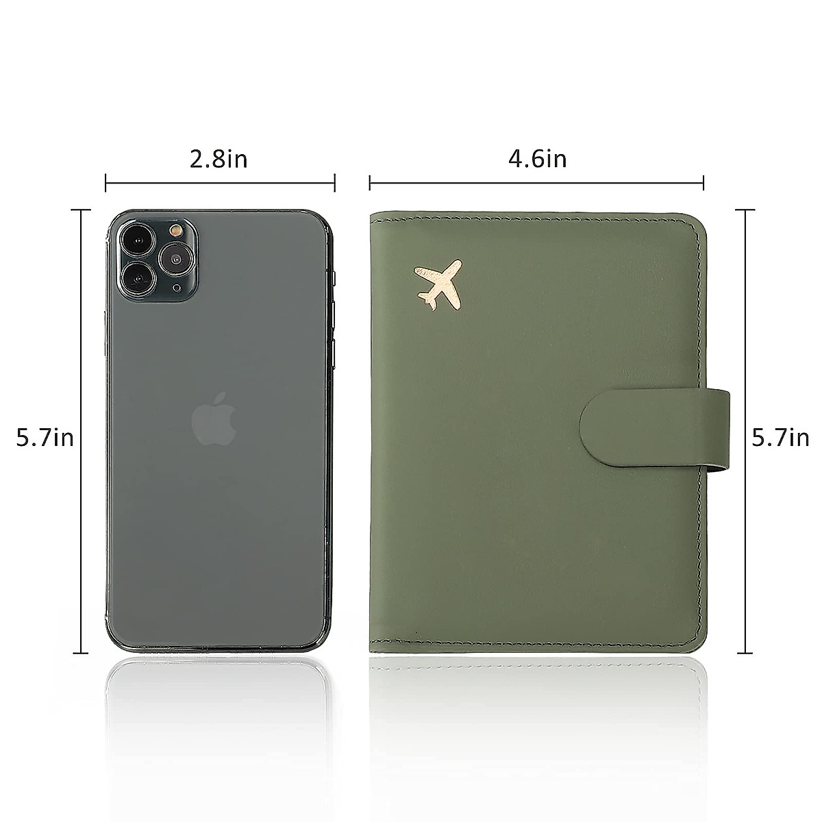 Melsbrinna Rfid Passport Holder for Travel women/Men, Cute Passport Wallet Rfid Blocking Card Slots, Rfid Passport Cover/CaseTravel Wallet, Passport Book Holder (1, Green)