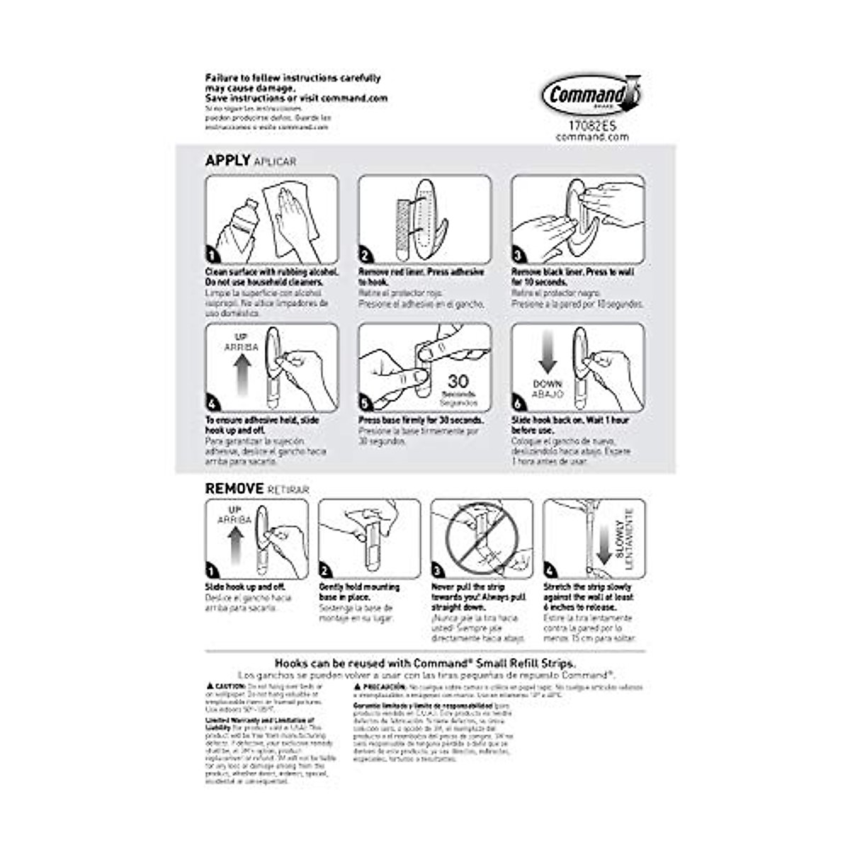 Command Small Designer Hooks, White, 2-Hooks, 4-Strips, 6-Pack, Organize Damage-Free