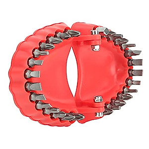 Denture Drill Bit Holder Denture Screwdriver Organizer 3D Sculpture Desk Decor 28 Holes Red (With Bits)