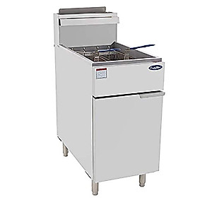CookRite ATFS-50 Commercial Deep Fryer with Baskets 4 Tube Stainless Steel Liquid Propane Floor Fryers-120000 BTU