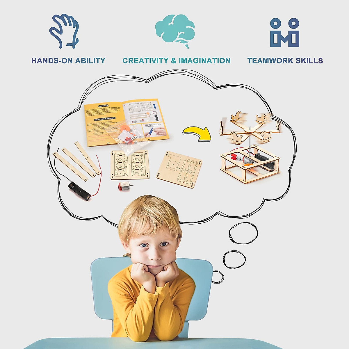 10 in 1 STEM Building Kits for Kids Age 8-12, Wood Crafts for Boys and Girls Age 6-8, 3D Wooden Puzzles Woodworking Robot Model Stem Projects for 6 7 8 9 10 11 12 Years Old