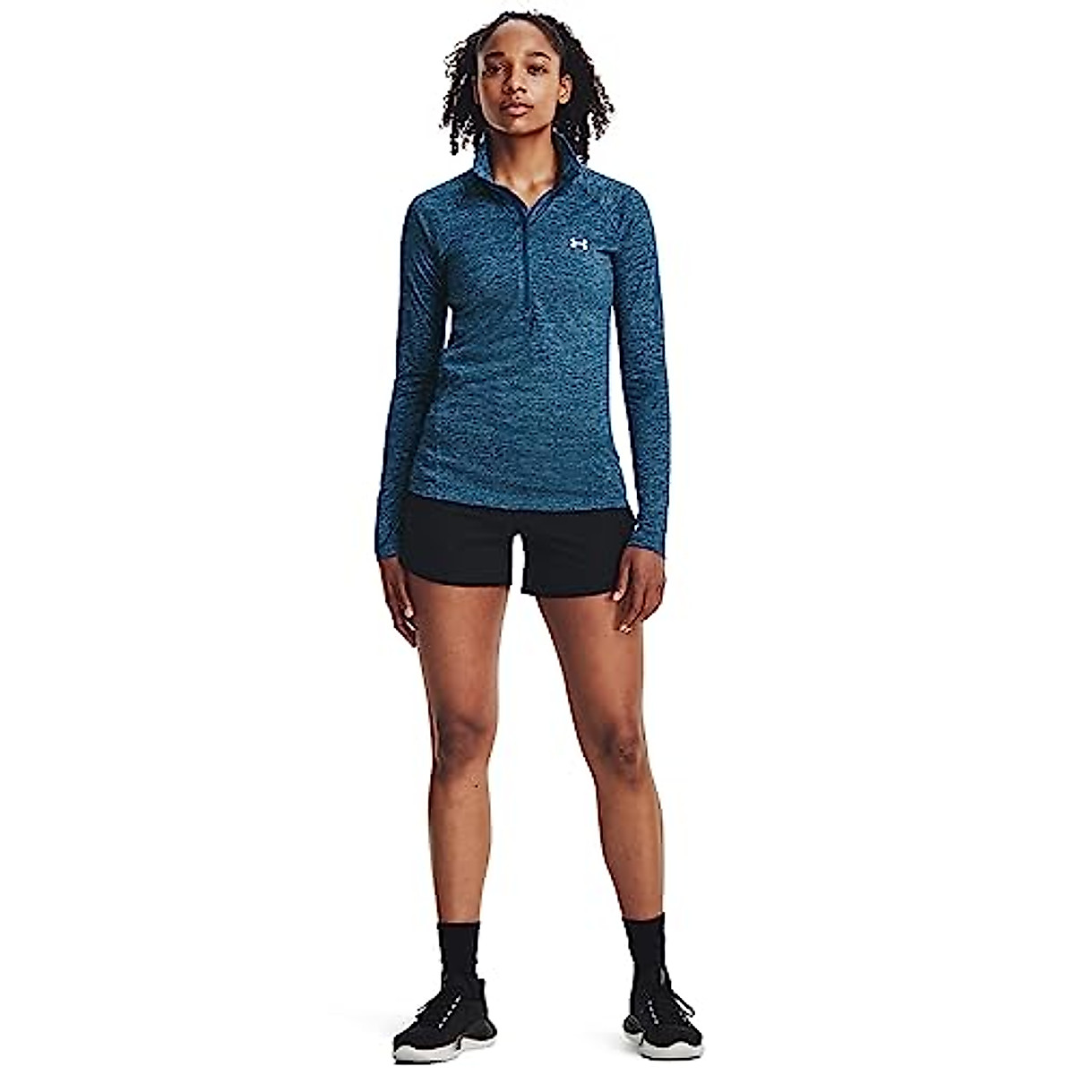 Under Armour Womens Tech Twist ½ Zip Long-Sleeve Pullover, (427) Varsity Blue/Blizzard/Metallic Silver, Large