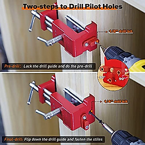 Cabinet Clamps, Cabinet Installation Clamps Cabinetry Clamps Cabinet Face Frame Clamps Cabinet Tools with Two Side Screws and Alignment Plate, 2 Pack, Red