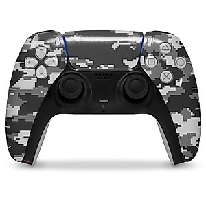 WraptorSkinz Skin Wrap compatible with Sony PS5 DualSense Controller WraptorCamo Digital Camo Gray (CONTROLLER NOT INCLUDED)