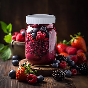 12PCS Colored Plastic Mason Jar Lids with Sealing Rings -Regular Mouth and Wide Mouth Jar Lids,Storage Caps for Canning Jars and More -Leak-Proof&100% Sealing